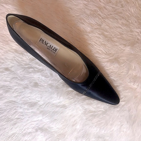 Pancaldi | Shoes | Pancaldi Navy Satin Heels | Poshmark
